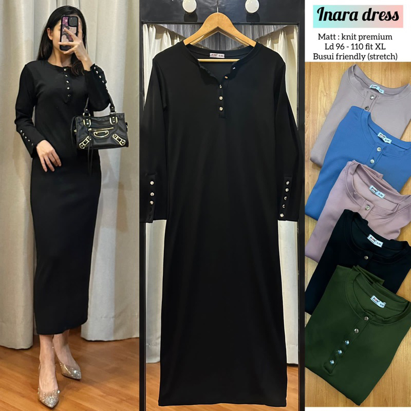 Jual Inara Dress Knit By Annaalabdullah | Shopee Indonesia
