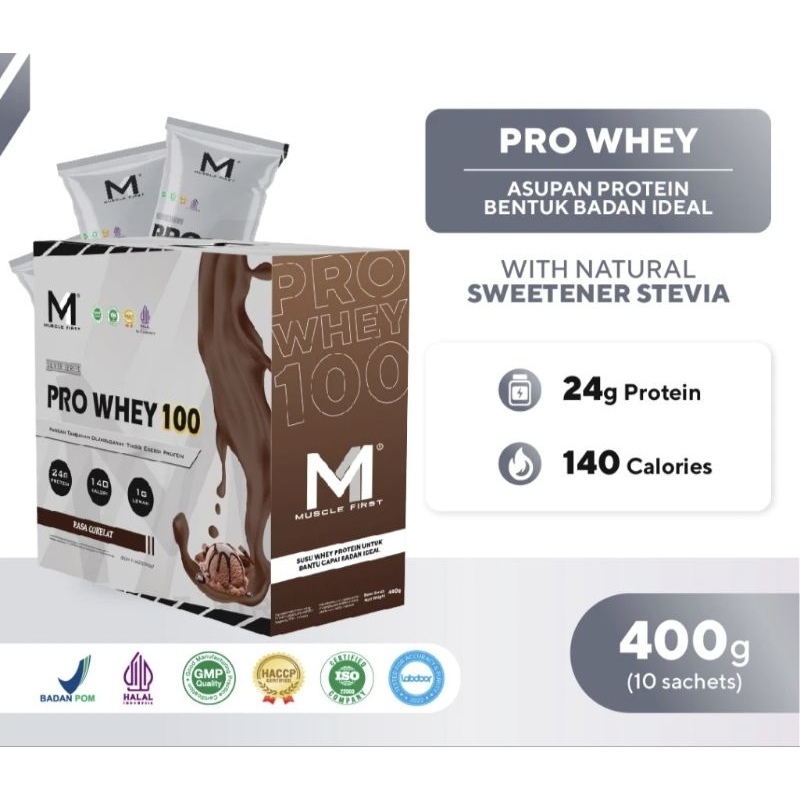 Jual Pro Whey 100 Sachet Muscle First M1 Pro Whey 1 box isi 10sachet ...