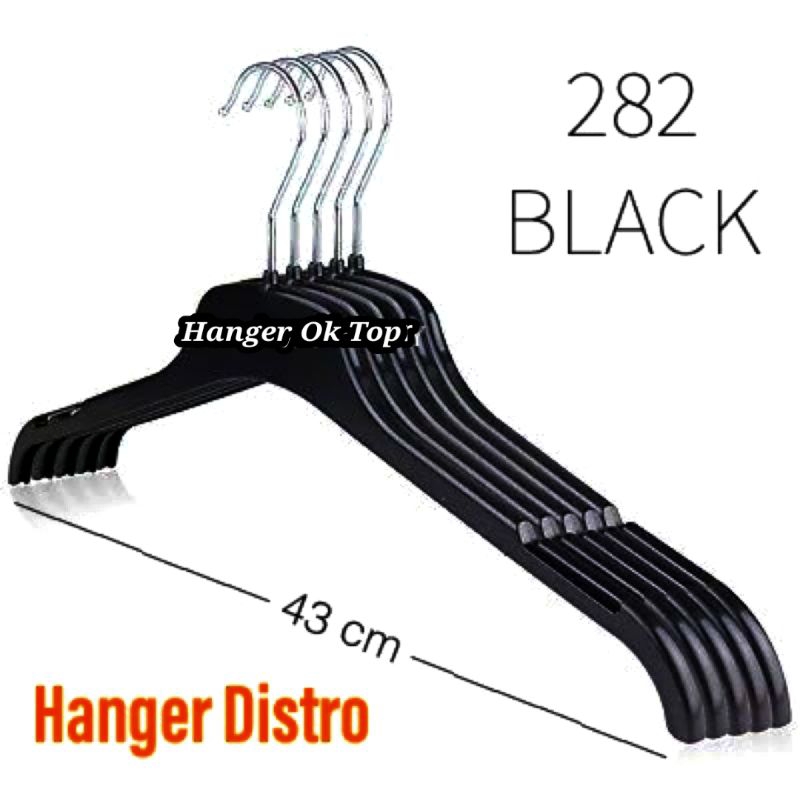 Jual Hanger baju distro 282 Premium hitam / hanger kaos distro (isi 12 ...