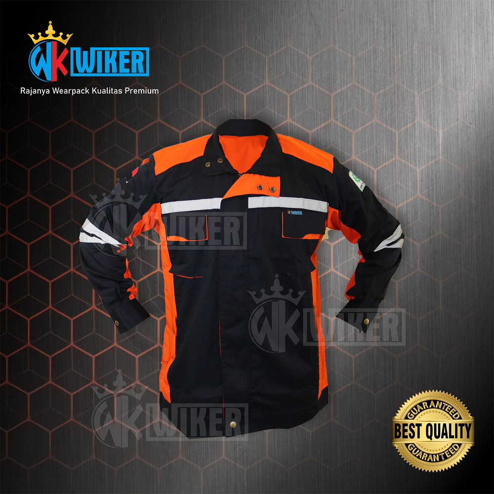 Jual Wearpack Safety Hitam Oren - Jaket Proyek - Baju Safety - Werpack ...