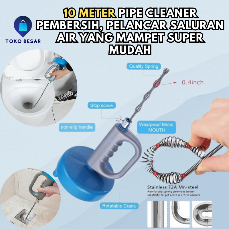 Jual Kawat Penjepit Pembersih Saluran Pipa Air Mampet Ampuh Pipe Dregde Sewer | Shopee Indonesia