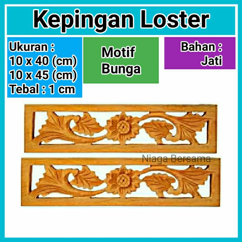 Jual Kepingan Loster Kayu Jati Mahoni Ukiran Motif Kembang | Shopee ...