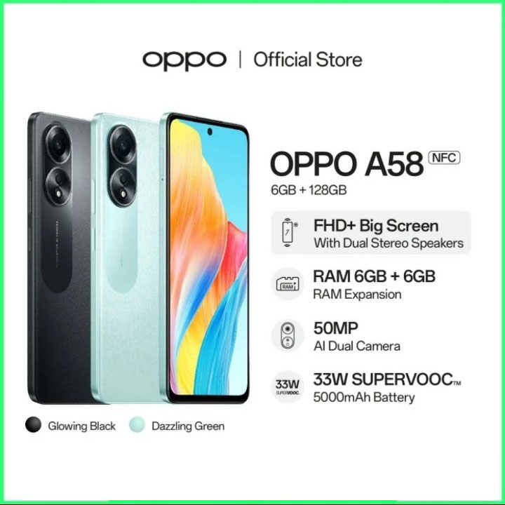 Jual OPPO A58 { RAM 6/128GB & RAM 8/128GB | Shopee Indonesia