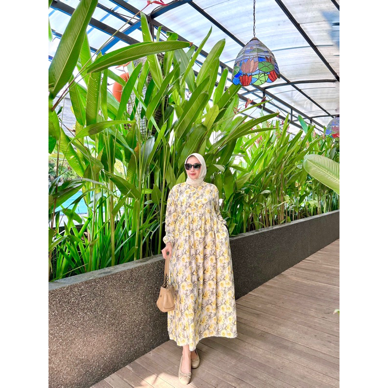 Jual Naomi Midi Dress Busui Rayon Premium Cantik | Shopee Indonesia