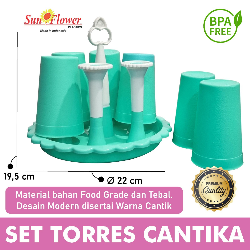 Jual 1 Set Tempat Gelas Plus Gelas 6 pcs Cantika / Tempat Gelas / Gelas ...