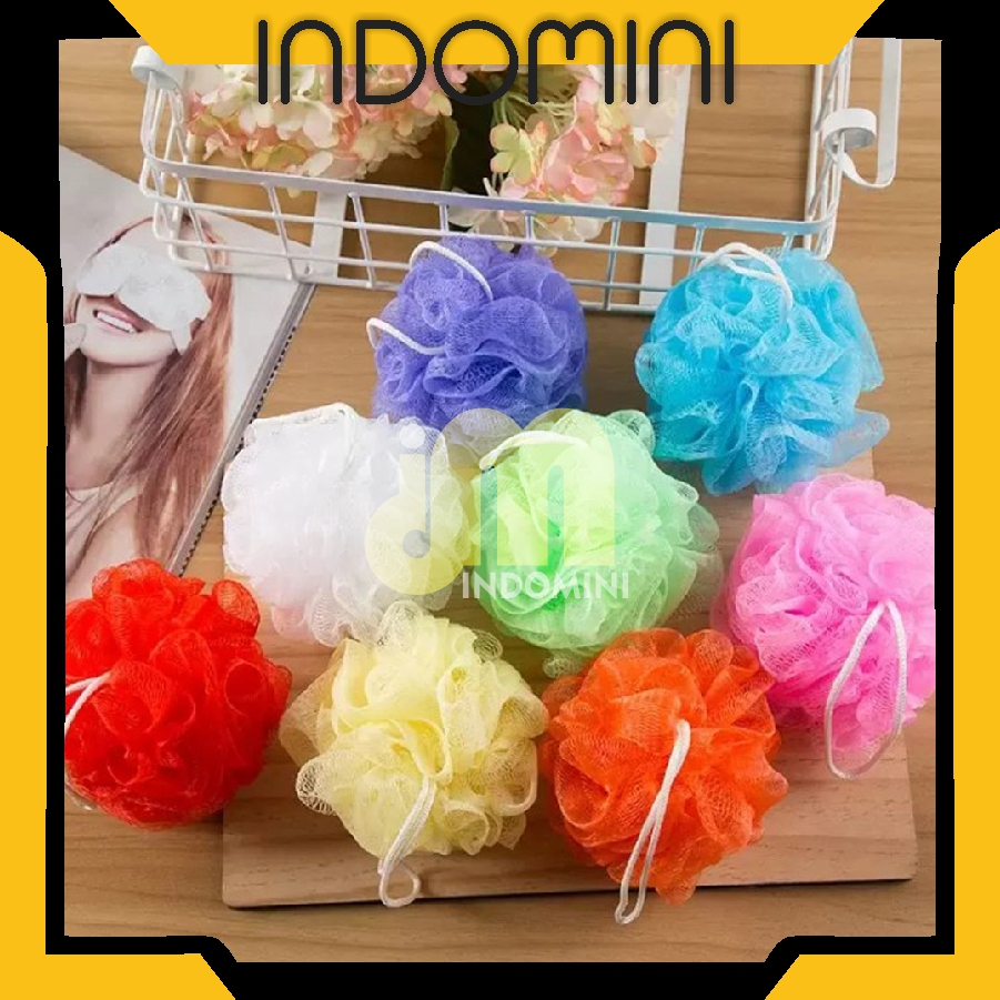 Jual INDOMINI SPONS MANDI SHOWER PUFF Bath Sponge Jaring Sikat Badan ...