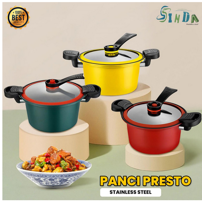 Jual Panci Presto Teflon 22cm / 3,5L Pressure Cooker Pot Anti Lengket Panci Presto 3,5 Liter ...