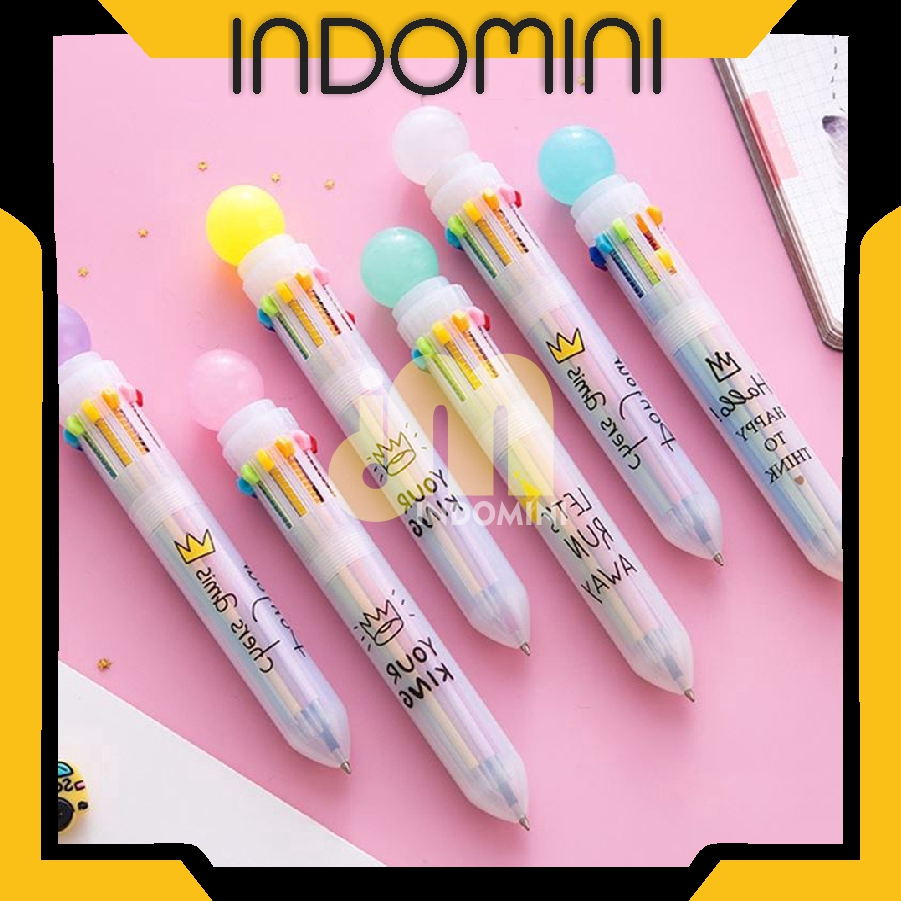 Jual INDOMINI Pulpen 6 Warna Dino kepala Unicorn Karakter Pena ...