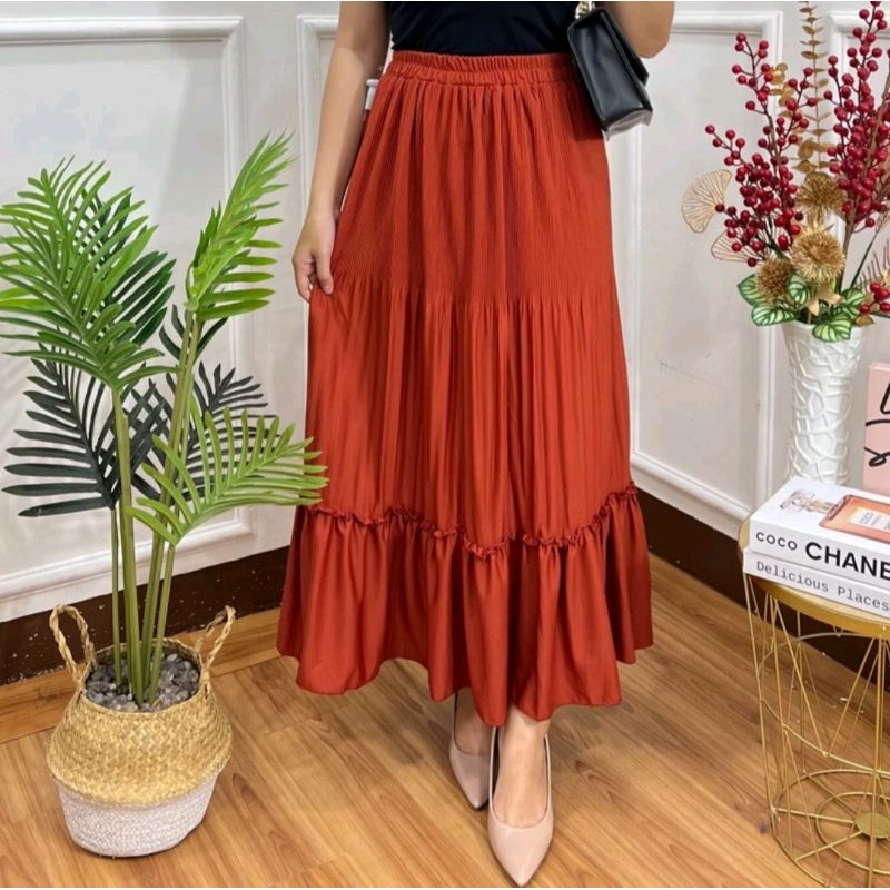 Jual SKIRT PLISKET CLARA / ROK PLISKET PREMIUM TERBARU / ROK SUSUN ...