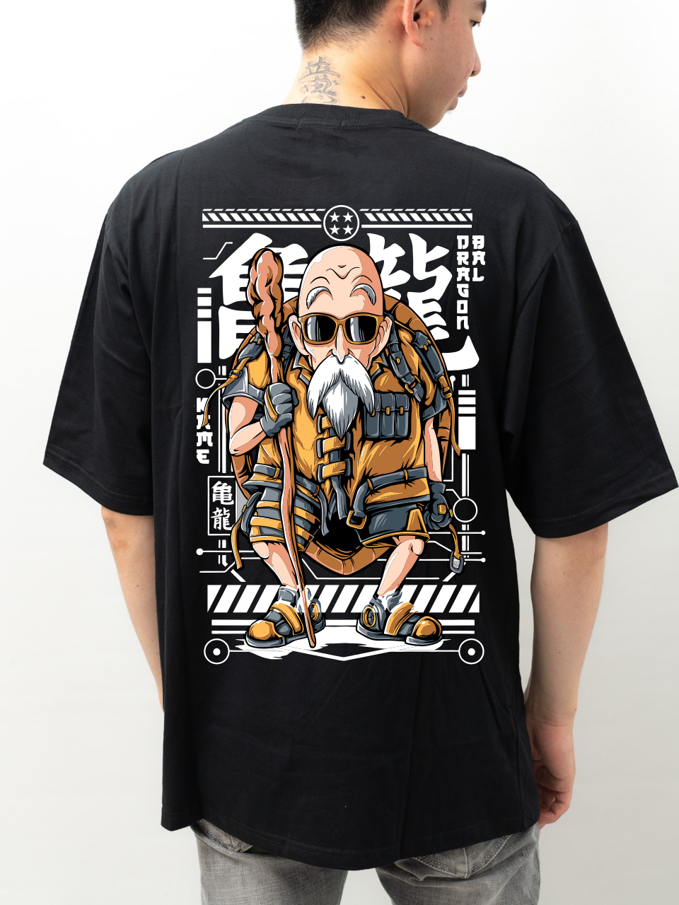 Jual VAHELLO Oversize Muten Roshi Kakek Kura - Kura Cotton Combed 20s ...