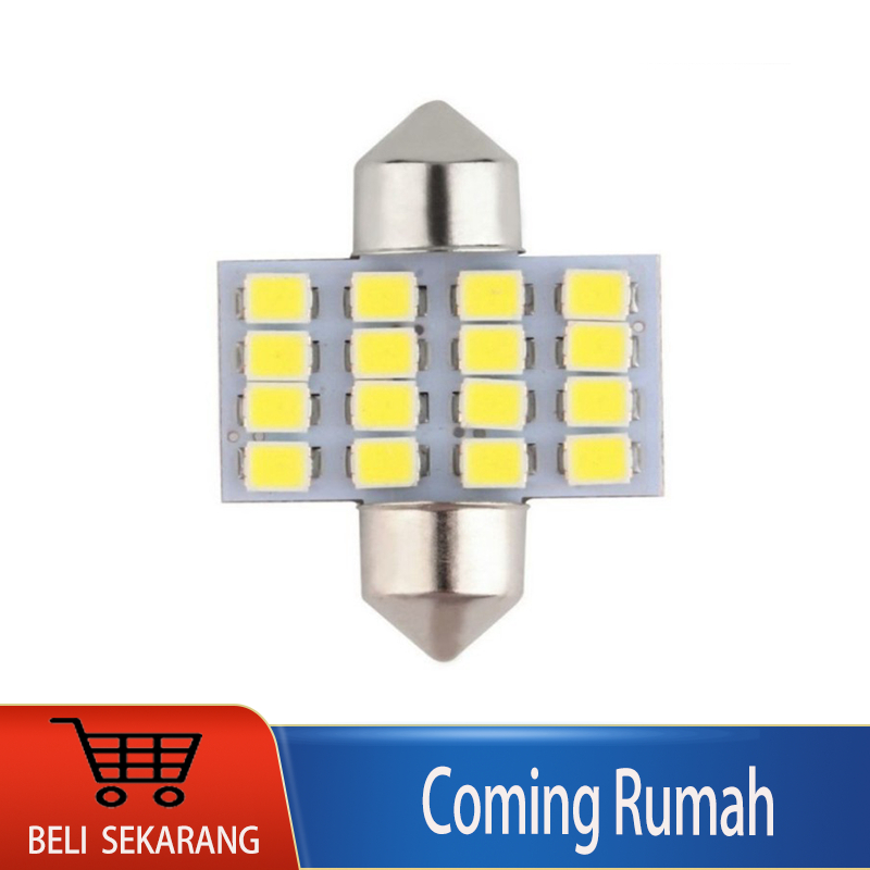 Jual Lampu Led Plafon Mobil Kabin Interior 31mm 16 Led Super Terang ...
