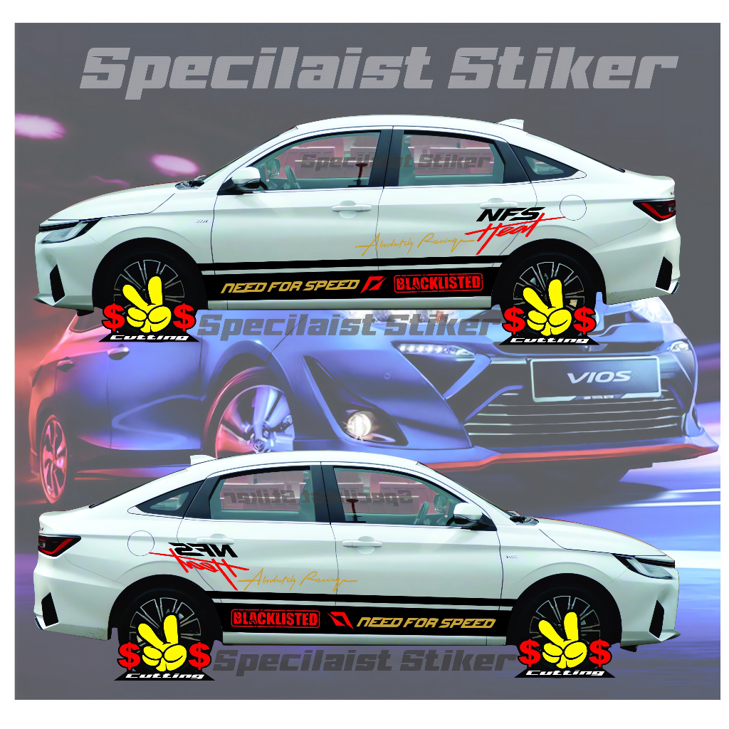 Jual Stiker Mobil Toyota Vios Model List Simple | Shopee Indonesia
