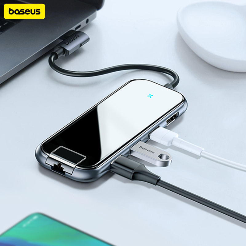 Jual BASEUS Multi-functional HUB (Type-C to 3xUSB3.0 HD4K RJ45 PD ...