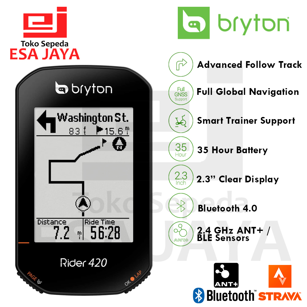 Jual Speedometer Sepeda GPS Bryton Rider 420 E H T Cyclo Computer ...