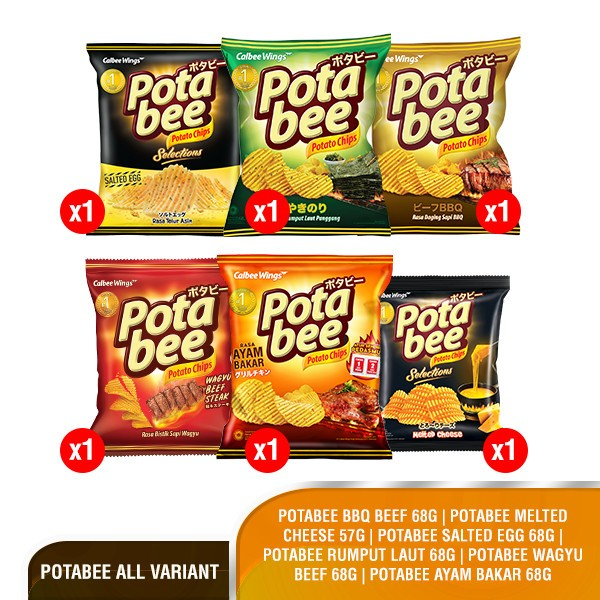 Jual Potabee Snack Potato Chip / Camilan Keripik Kentang All Variant 68 ...