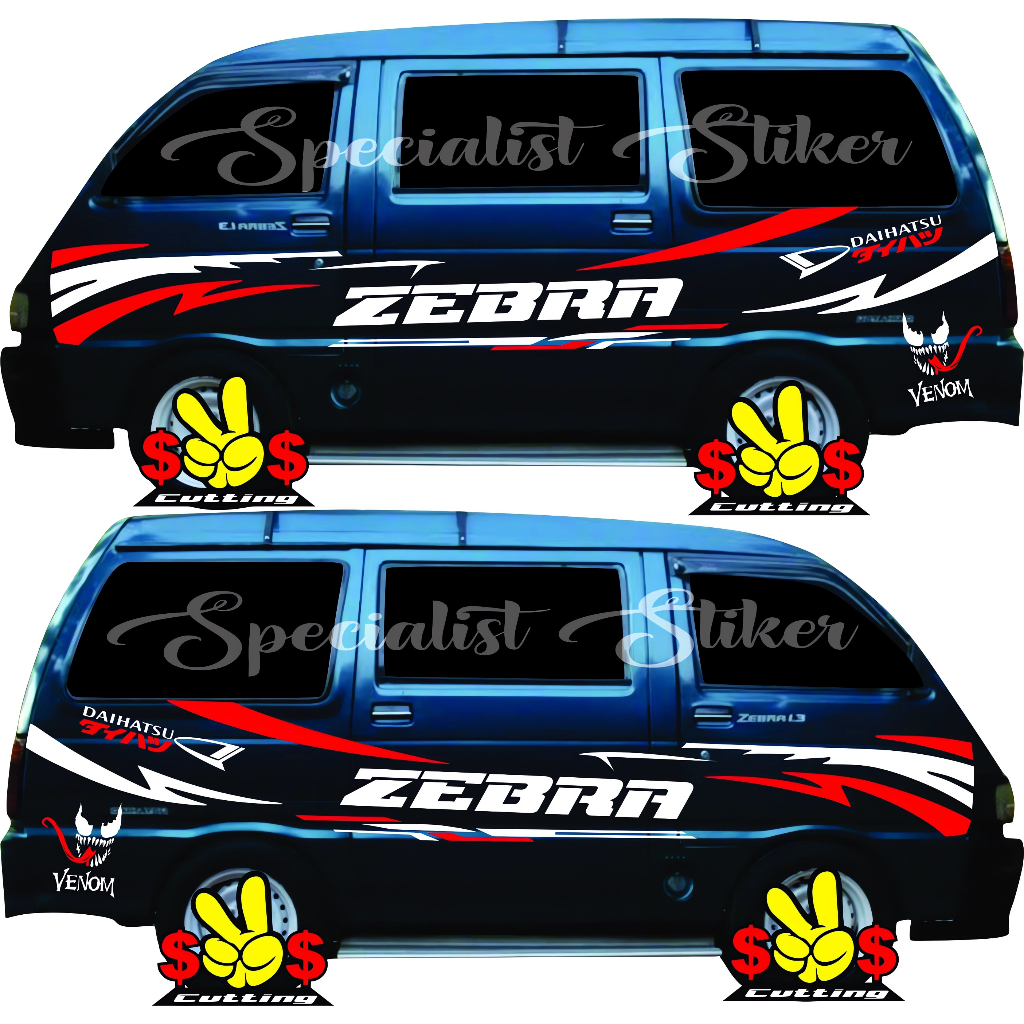 Jual Stiker Mobil Daihatsu Espass Sticker Mobil Zebra Model Venom ...