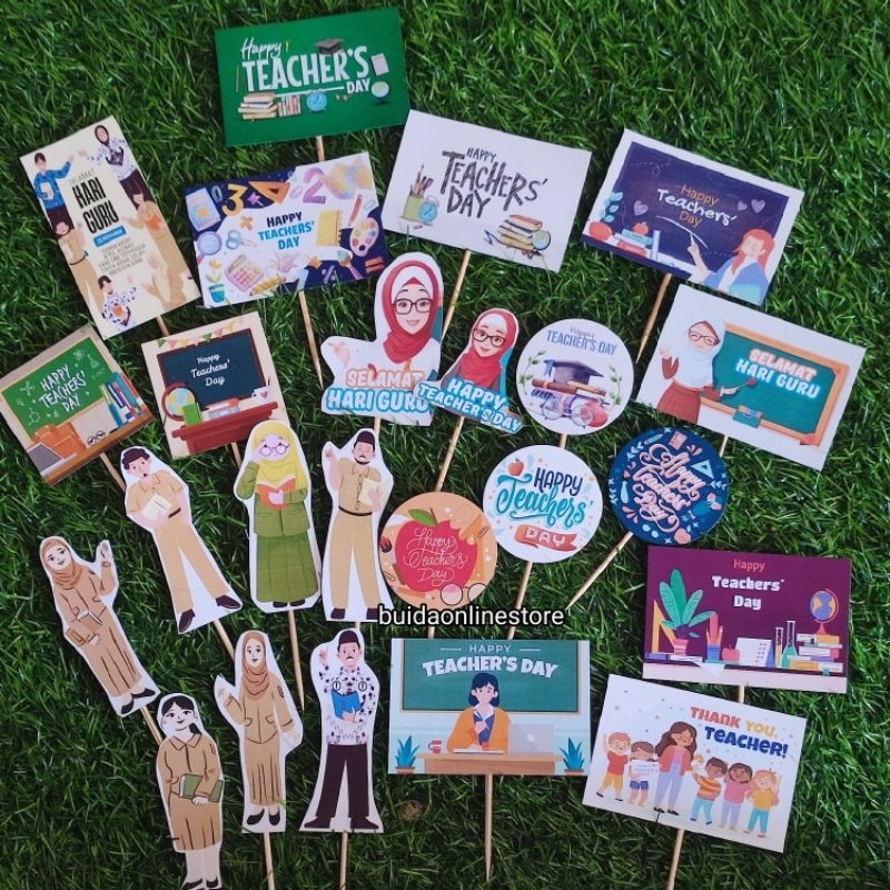 Jual Topper Selamat Hari Guru Happy Teachers Day hiasan kue cake ...