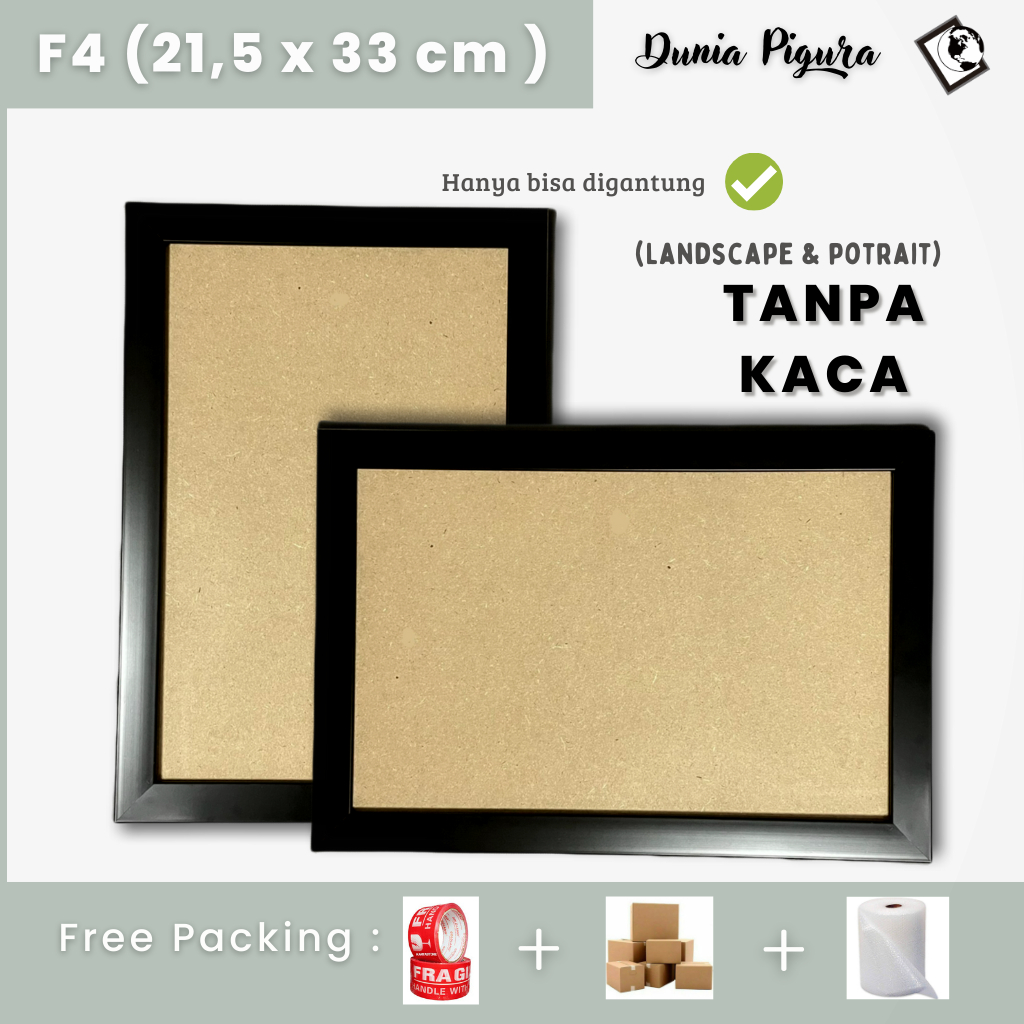 Jual Bingkai Foto F4 (21,5x33 cm) TANPA KACA Minimalis / Frame Photo ...