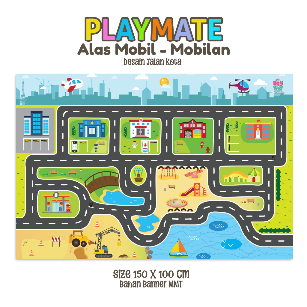 Jual Playmat alas bermain mobil mobilan anak preschool balita tk paud ...