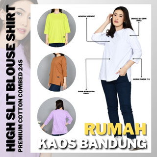 Jual KAOS POLOS BLUES WANITA LENGAN 7/8 COTTON COMBED 24S PREMIUM | Shopee Indonesia
