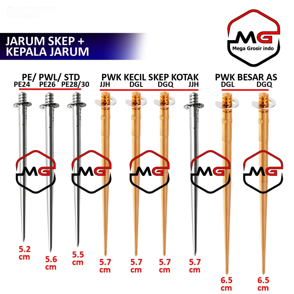 Jual JARUM SKEP NEEDLE KARBURATOR PWK KUNINGAN - PE CHROME DGL DGQ JJH ...