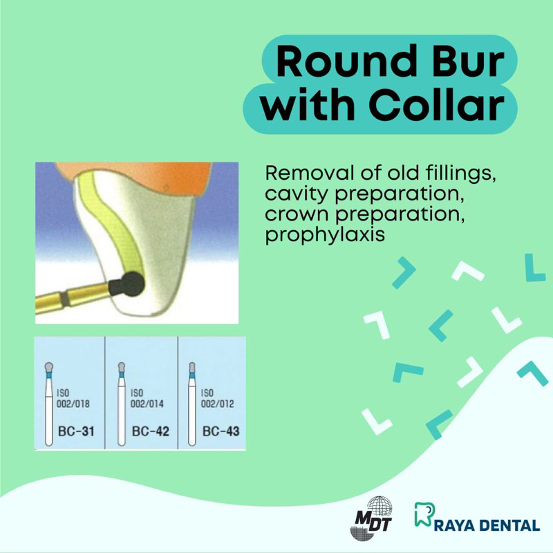 Jual DIAMOND BURS ROUND BUR WITH COLLAR bulat dengan leher (kode: BC ...