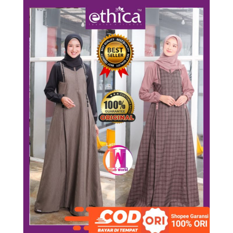 Jual Gamis Ethica Ayumi 410 Terbaru Original / Gamis Simple Elegan ...