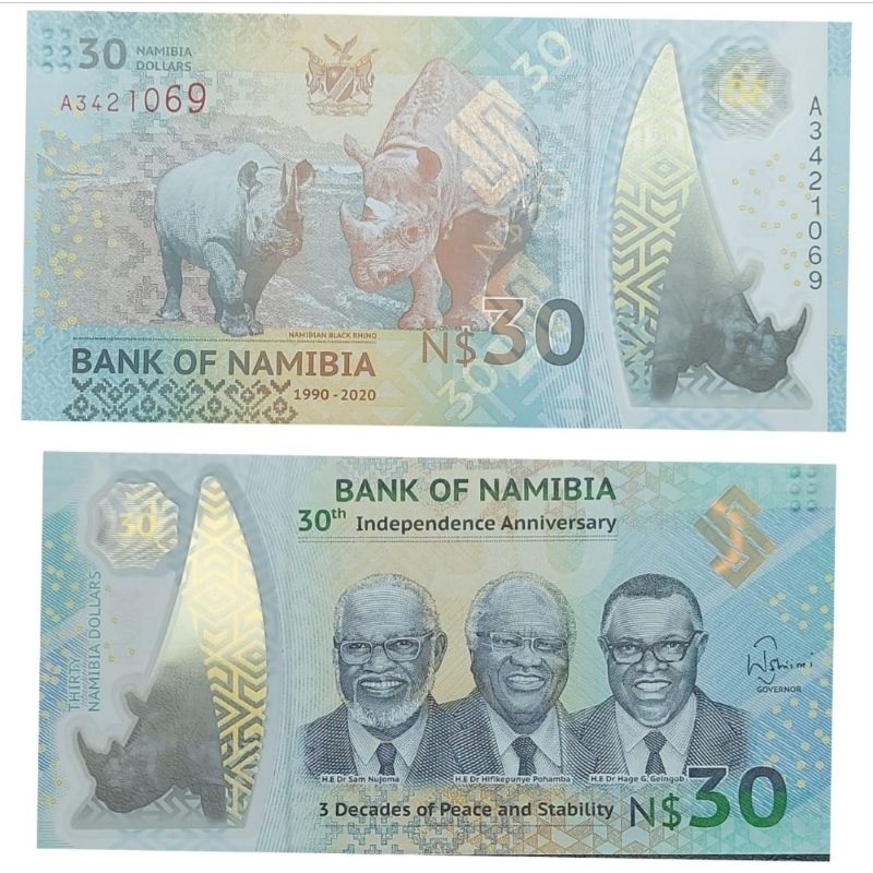 Jual Uang Polymer Namibia 30 Dollar Commemorative 30 tahun Kemerdekaan ...