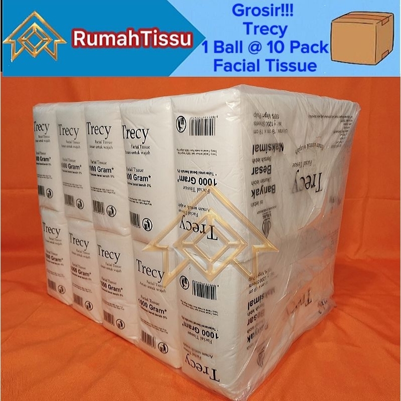 Jual [1 Ball @ 10 Pack] Tisu TRECY Facial Tissue 1 Kg 2 Ply 1200 Sheets ...