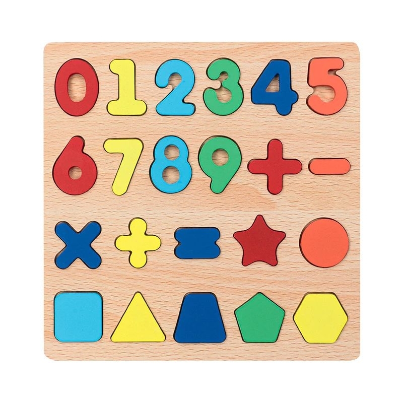 Jual Mainan Edukasi Puzzle Kayu 3D Angka Huruf Shapes | Shopee Indonesia