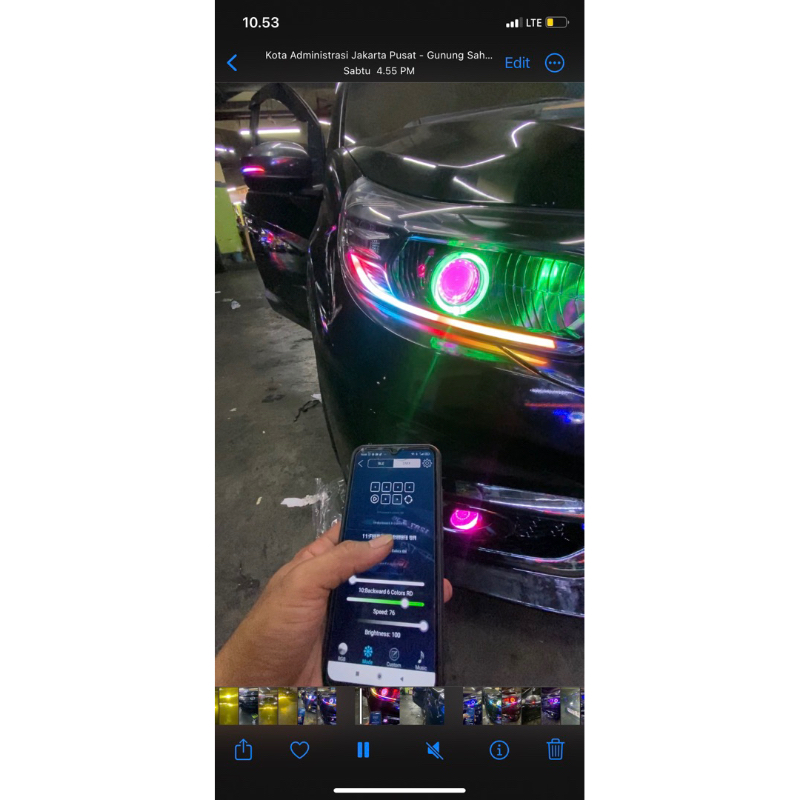 Jual lampu mobilio brio full custom rgb smart app viral lampu brio ...