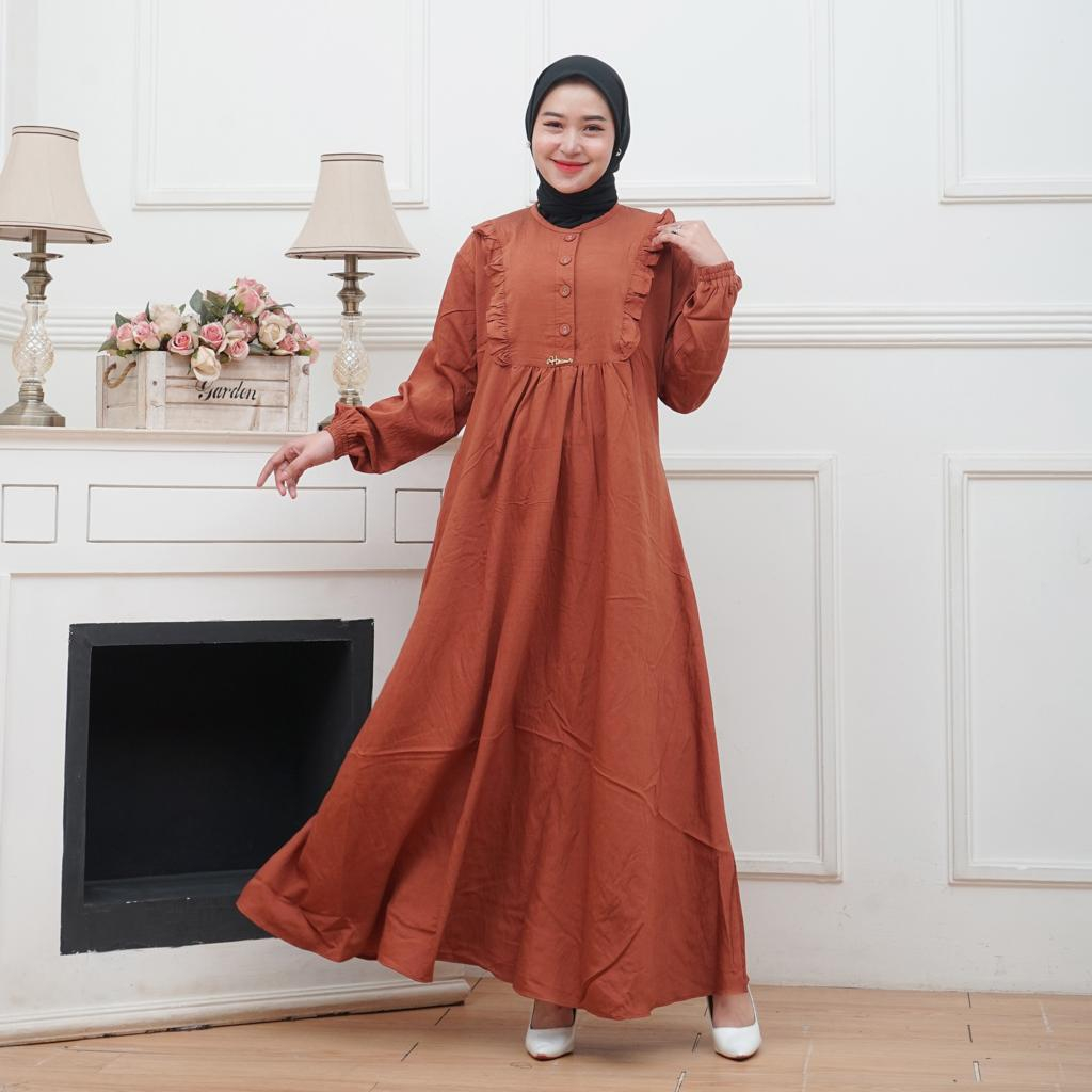 Jual Gamis Kancing Rempel Polo Linen Premium | Shopee Indonesia