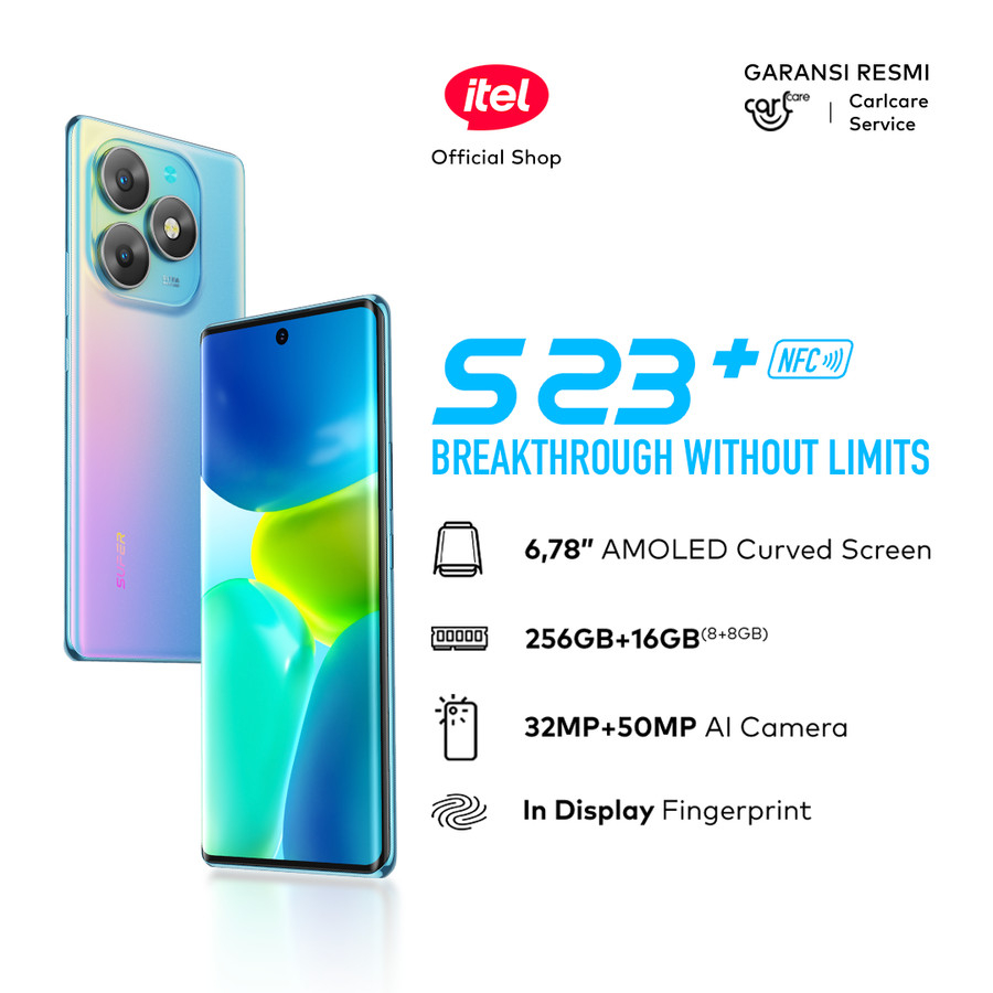 Jual ITEL S23 Plus + 16/256 GB (8GB+8GB) AMOLED CURVED 8/256 Garansi ...