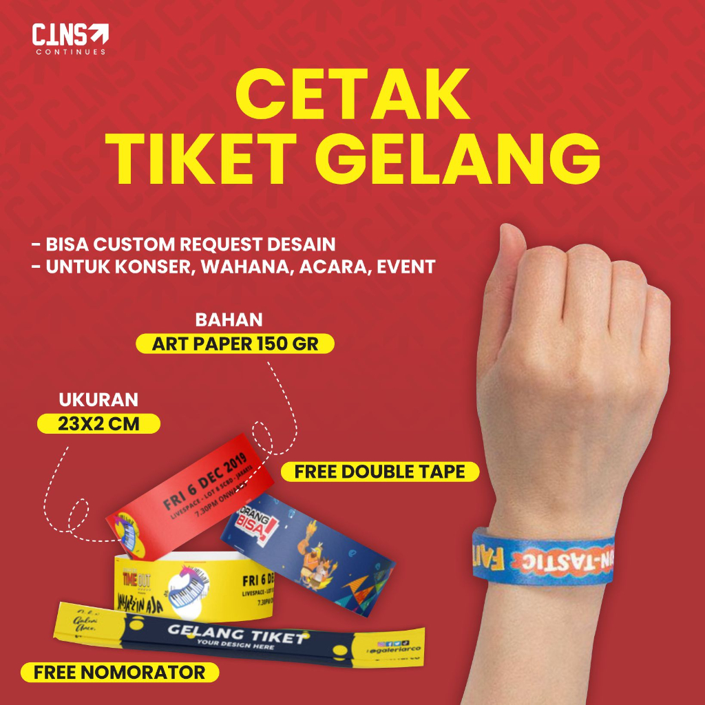 Jual Cetak Gelang Custom Untuk Konser, Wahana, Acara, Event Free Desain ...
