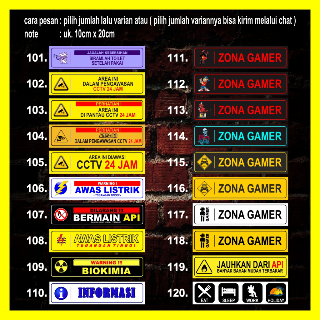 Jual Signage Stiker Tebal Stiker Rambu Stiker Himbauan Stiker Perhatian ...