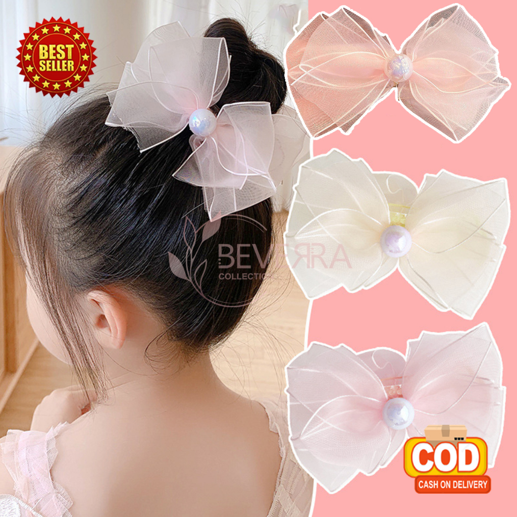 Jual Jepit Rambut Korea Anak Pita Mutiara Pearl Putih Motif Polos Gaya ...