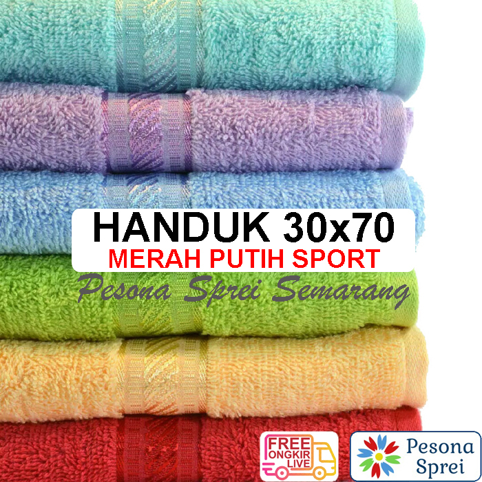 Jual HANDUK MERAH PUTIH 30x70 / HANDUK MP 30x70 / HANDUK KECIL / HANDUK ...