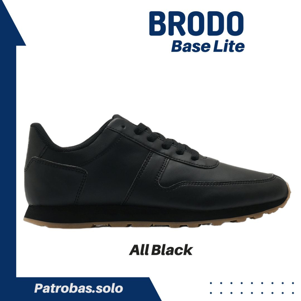 Jual BRODO Base Lite All Black Original Sepatu Sneakers Casual Pria ...