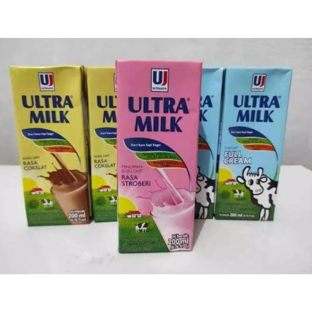 Jual Ultra milk susu UHT 200ml - rasa fullcream,coklat isi 24 pcs ...