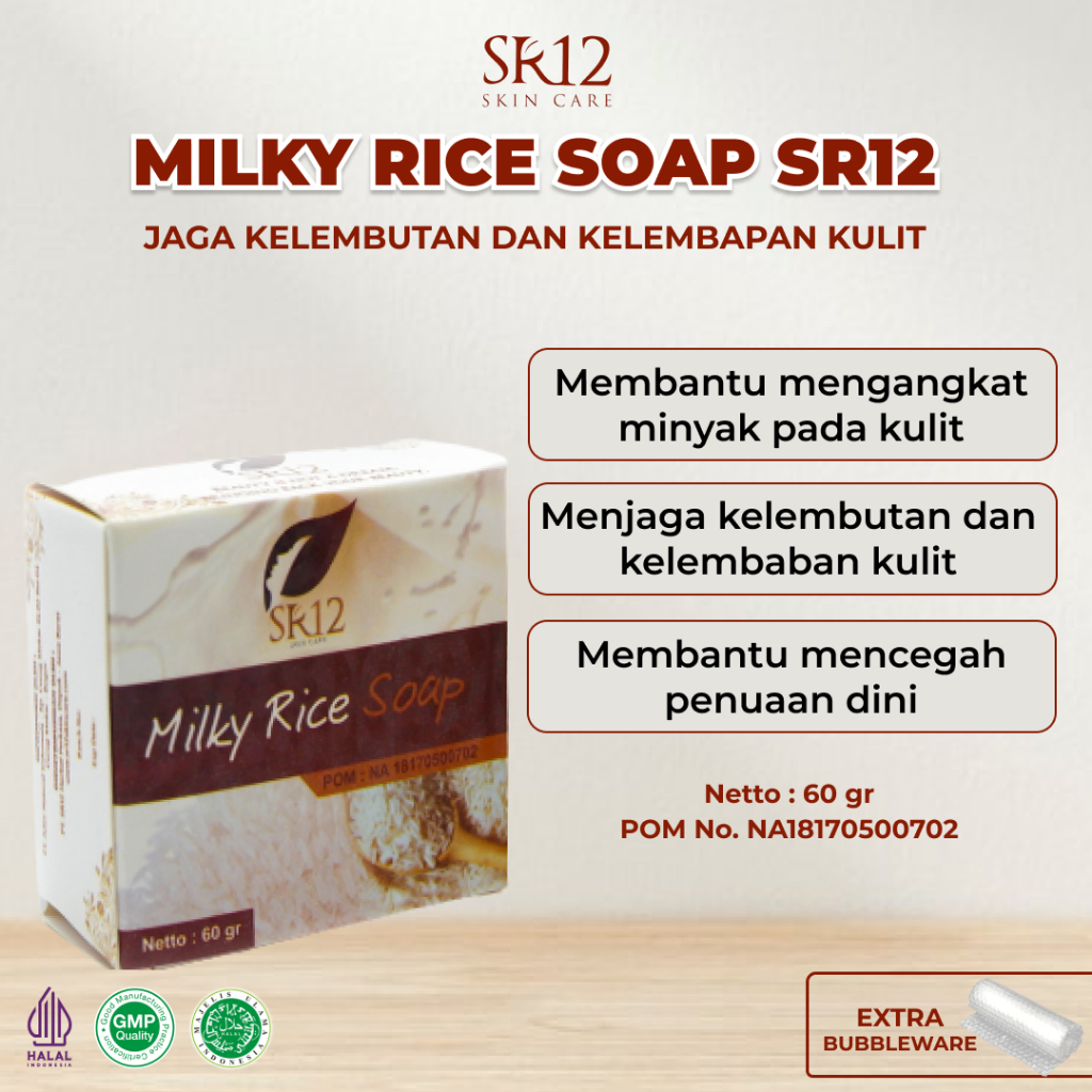 Jual SABUN BERAS SUSU HERBAL SR12 BPOM / MILKY RICE SOAP SR12 HERBAL ...