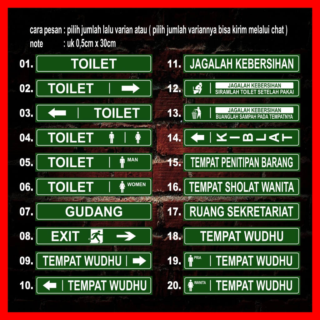 Jual Signage Stiker Tebal Stiker Rambu Stiker Himbauan Stiker Perhatian ...