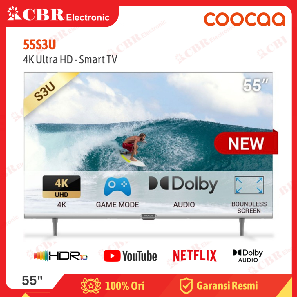Jual TV Coocaa 55 Inch LED 55S3U (4K UHD - Smart TV) | Shopee Indonesia