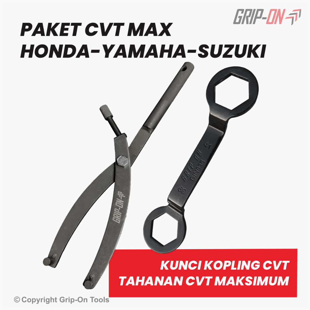 Jual Paket Hemat Alat Buka CVT Besar Honda Yamaha Suzuki Grip-On Kunci Mur CVT dan Tahanan CVT ...