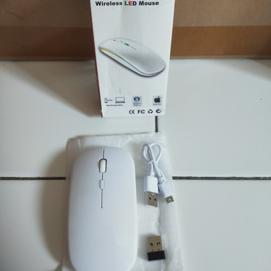 Jual Mouse wireless slim bluetooth LED dual mode mouse wireless ...