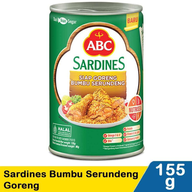 Jual ABC Sarden Siap Goreng Bumbu Serundeng 155gr Dencis Termurah dan ...