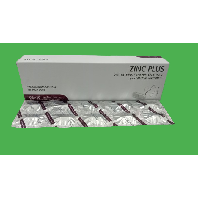 Jual ZINC PLUS PER STRIP ISI 10 KAPSUL / MENGATASI JERAWAT DAN RAMBUT ...