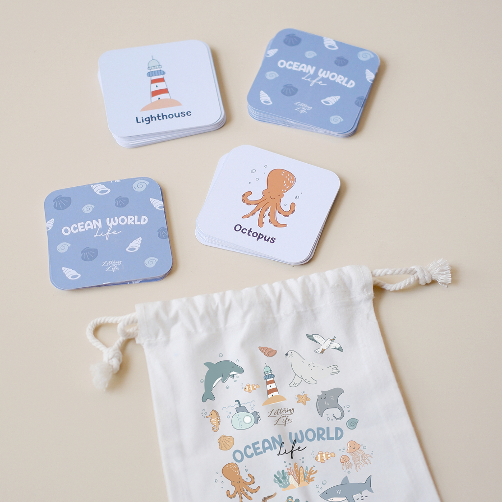 Jual Lettering and Life Memory Game Card - Ocean World Life – Mainan ...