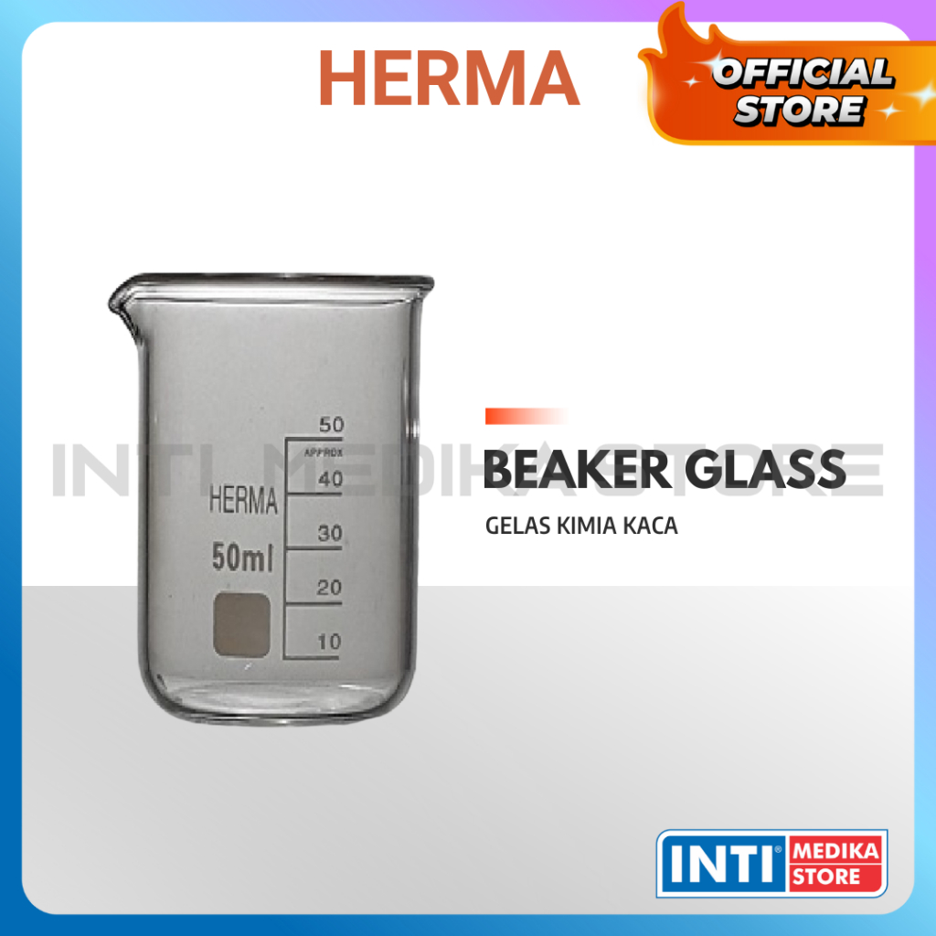 Jual HERMA - Beaker Glass | Gelas Kimia Kaca Lab 50 100 250 500 1000 ml ...