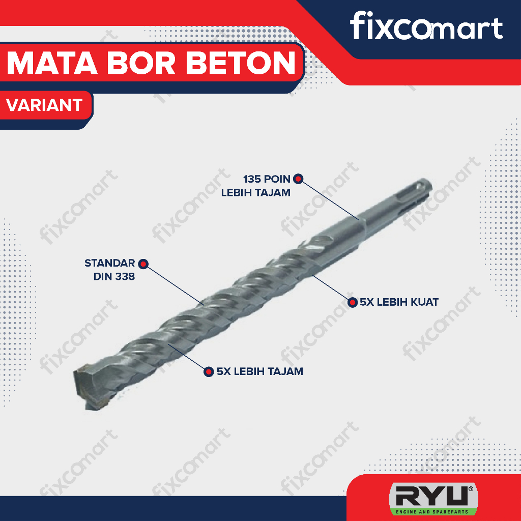 Jual RYU Mata Bor Beton Atau Tembok - Ryu Masonry 10Mm | Shopee Indonesia