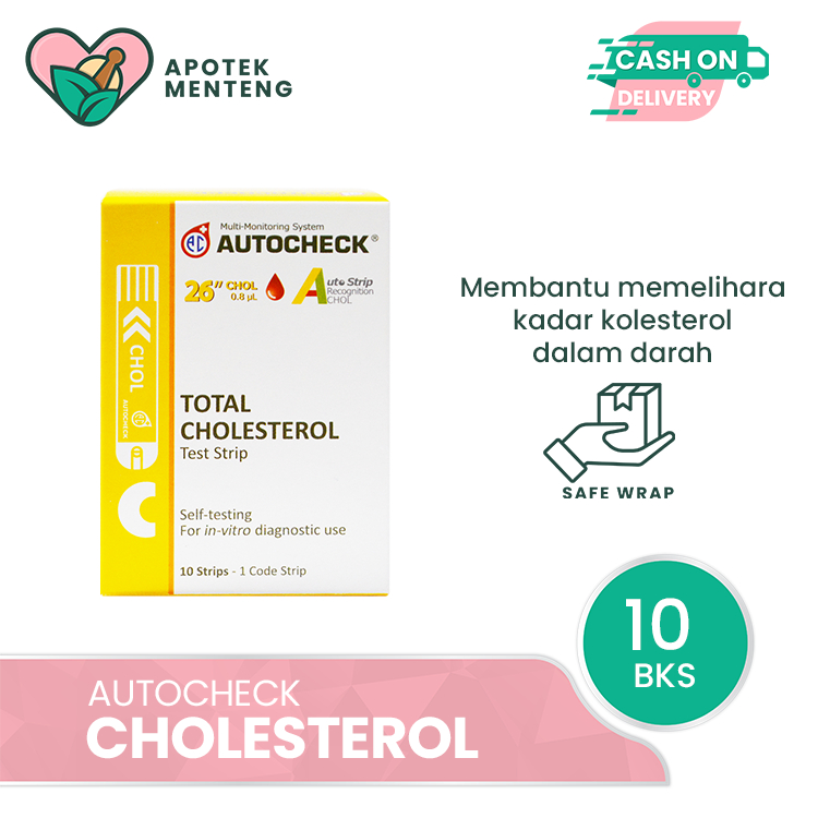 Jual Strip Autocheck Cholesterol Isi 10 Strip - Alat Strip Tes ...